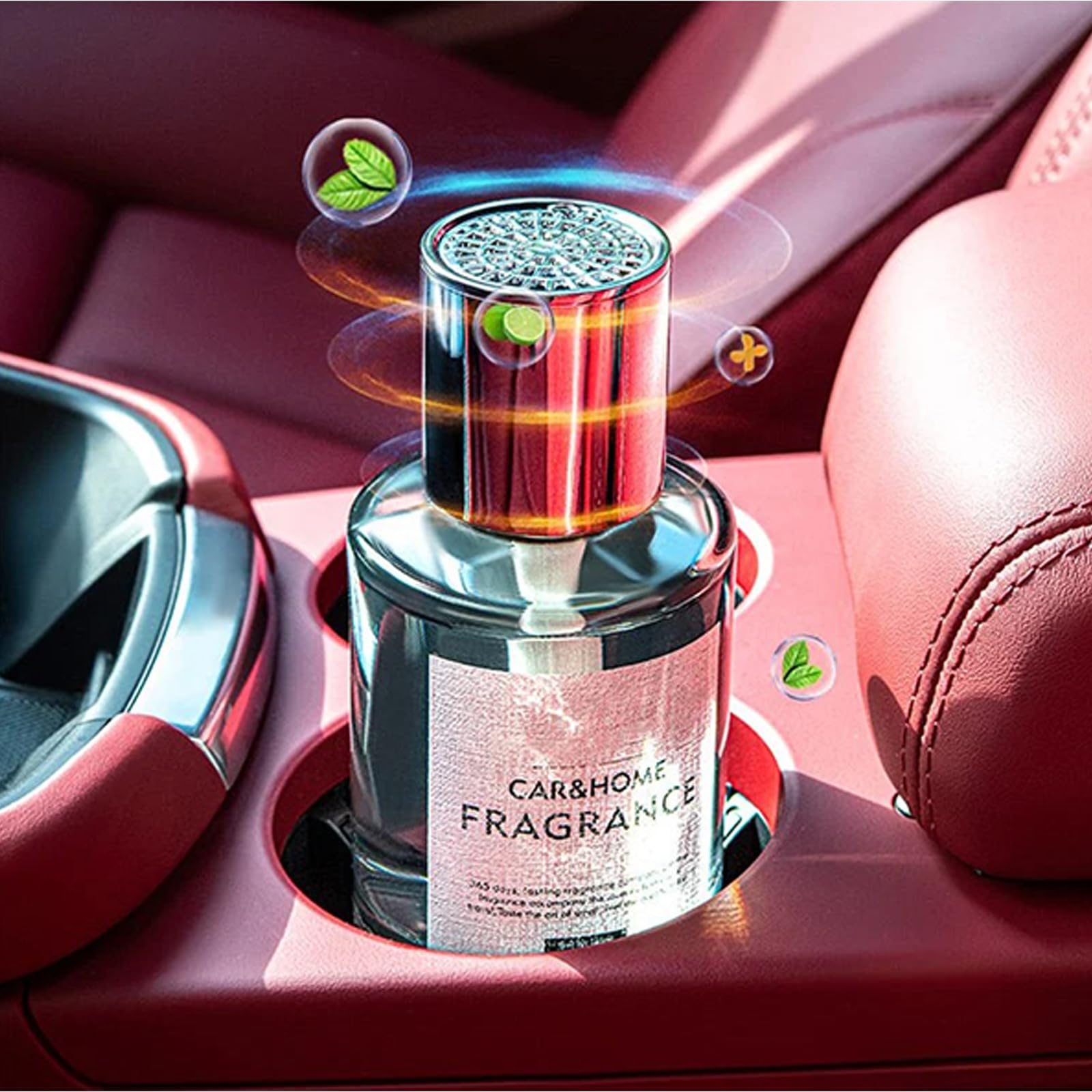 Smart Ultrasonic Atomized Car Air Freshener,5 Gears Adjustment & Auto On/Off,160ML Natural Fragrance,USB Mini Air Freshener Suitable for Car,300 Days Long Lasting (Jasmine)