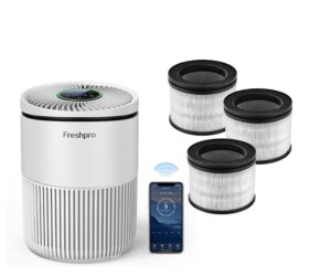 freshpro 1 air purifier for home, 4 air cleaner filters kf-p20w replacement filters (1 basic version & 3 standard version)