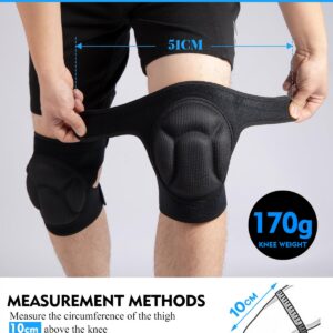 tanzdunsje Knee Pads Men/Women for Gardening 20mm EVA Foam,Adult knee pads for Cleaning Construction Work Volleyball, Football Dance, Adjustable Straps Non-Slip Straps (Black)