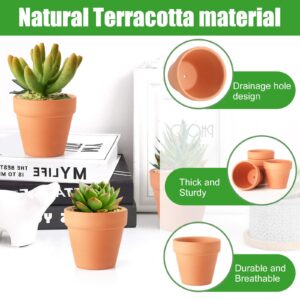 Baxrou Terra Cotta Pots, 24 Pack 3.15 Inch Mini Clay Pots with Drainage Holes,Cactus Flower Nursery Terracotta Pots for Indoor/Outdoor Succulent Plants, Crafts, Wedding Favor