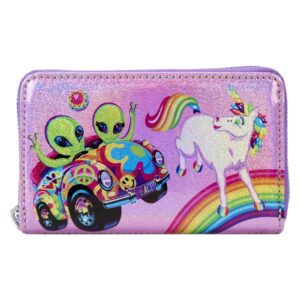 loungefly lisa frank color block faux leather wallet