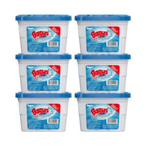 bagus moisture absorbers boxes (6 pack) - 10.5 oz, dehumidification box, moisture absorber for closet, bathroom, storage, kitchens, basement, laundries, spaces, studies, car, boats, rvs, boat cabin.