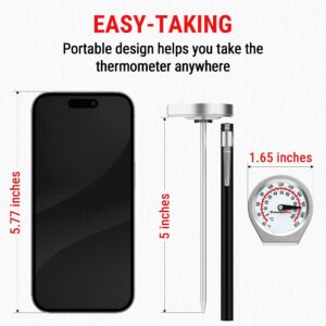 ThermoPro Dial Instant Read Meat Thermometer for Cooking, Grill Food Thermometer with Glass Lens, Portable Kitchen Thermometer with 5'' Stainless Steel Probe for Liquid, Steak, Turkey Temp Checking