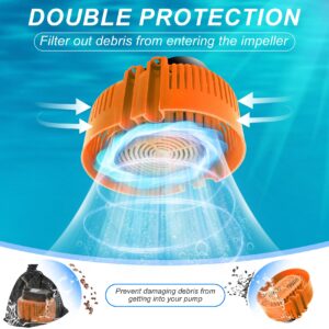 DeeprBetter Pool Cover Pump Above Ground, Submersible Water Pump| Sump Pump for Pool Draining, Submersible Pool Cover Water Removal Pump to Drain Pool Water, Pump Water Remover 850 GPH-Orange