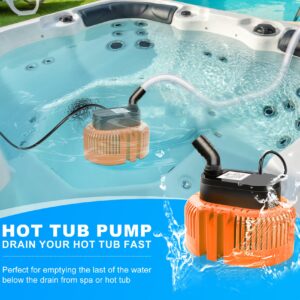 DeeprBetter Pool Cover Pump Above Ground, Submersible Water Pump| Sump Pump for Pool Draining, Submersible Pool Cover Water Removal Pump to Drain Pool Water, Pump Water Remover 850 GPH-Orange