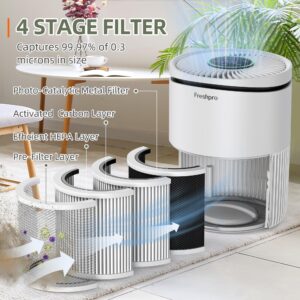 Freshpro 1 Air Purifier for Home, 4 Air Cleaner Filters KF-P20W Replacement Filters (1 Basic Version & 3 Standard Version)