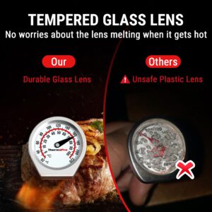 ThermoPro Dial Instant Read Meat Thermometer for Cooking, Grill Food Thermometer with Glass Lens, Portable Kitchen Thermometer with 5'' Stainless Steel Probe for Liquid, Steak, Turkey Temp Checking