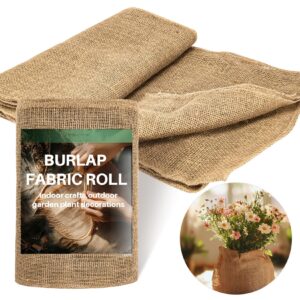 maqihan burlap fabric roll - garden burlap fabric roll 40" x 13 feet natural burlap material fabric roll trees fabric burlap tree wrap outdoor plant jute fabric burlap rolls for crafts gardening decor