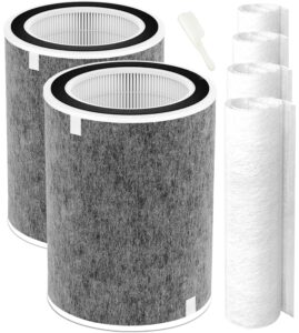 hp201 hp202 replacement filter compatible with shark hp200 series, hp302 & hc502 air pu-rifier max, 3-in-1 grade filter, part #he2fkbas, he2fkbasmb (2-pack)