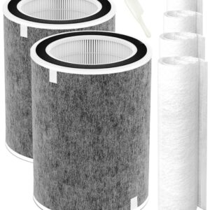 HP201 HP202 Replacement Filter Compatible with Shark HP200 Series, HP302 & HC502 Air Pu-rifier MAX, 3-in-1 Grade Filter, Part #HE2FKBAS, HE2FKBASMB (2-Pack)