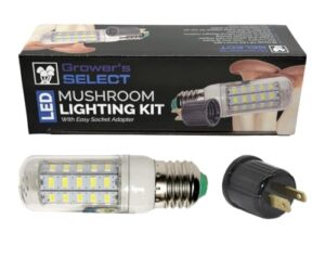 myco labs grower's select e26 led light | mushroom lighting kit | with socket adapter