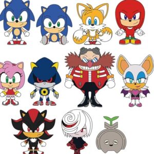 Monogram Sonic the Hedgehog - 3D Foam Figural Bag Clip in Blind Bag - Keychain - Sonic Tails, Knuckles, Amy and More..., Multicolor, 2.5"