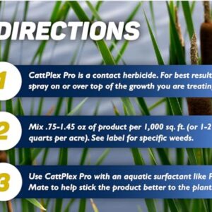 CattPlex Pro - Aquatic Herbicide - Kills Cattails, Water Lilies, Grasses & More - Quart (32 Ounces)