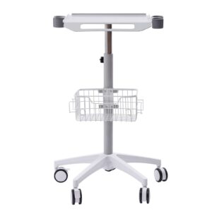 mobile trolley cart medical cart with wheels 33.46 * 43.71inch height adjustable stainless steel salon cart rolling desktop lab cart with 19.3 * 16.9inch large tabletop