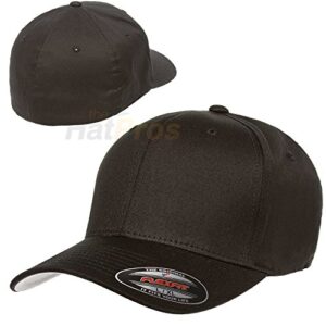 Flexfit Unisex Adult Cotton Twill Fitted Cap Hat Black