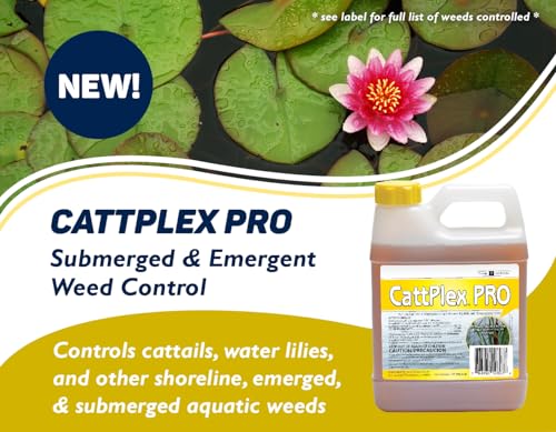 CattPlex Pro - Aquatic Herbicide - Kills Cattails, Water Lilies, Grasses & More - Quart (32 Ounces)