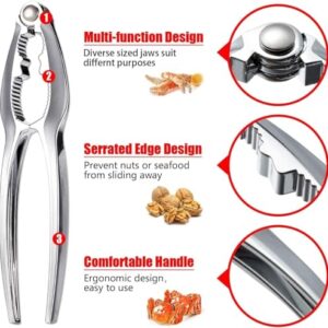 8 Pcs Lobster Crackers and Picks Set, Crab Leg Cracker Tools, Stainless Steel Seafood Crackers & Forks Nut Cracker Set for Eating Stake Support