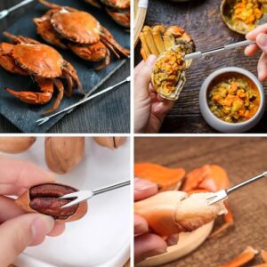 8 Pcs Lobster Crackers and Picks Set, Crab Leg Cracker Tools, Stainless Steel Seafood Crackers & Forks Nut Cracker Set for Eating Stake Support