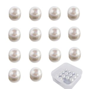 Toeloioh 14 Set Wedding Veil Weights Magnetic Pearls, Pearl Magnet for Wedding Dress Decoration, Double-sided Artificial Pearl Magnetic Button