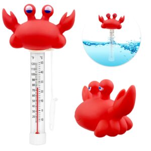 XY-WQ Floating Pool Thermometer, Large Size Easy Read for Water Temperature with String - Swimming Pools, Spas, Hot Tubs, Ponds (Crab)