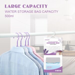 CANAGER Hanging Moisture Absorber, Lavender Vanilla Moistureproof Hanging Bag, Dehumidifier Bag (8 packs) Hanging Closet Dehumidifier Bags, Moisture Absorb 12.5 oz.