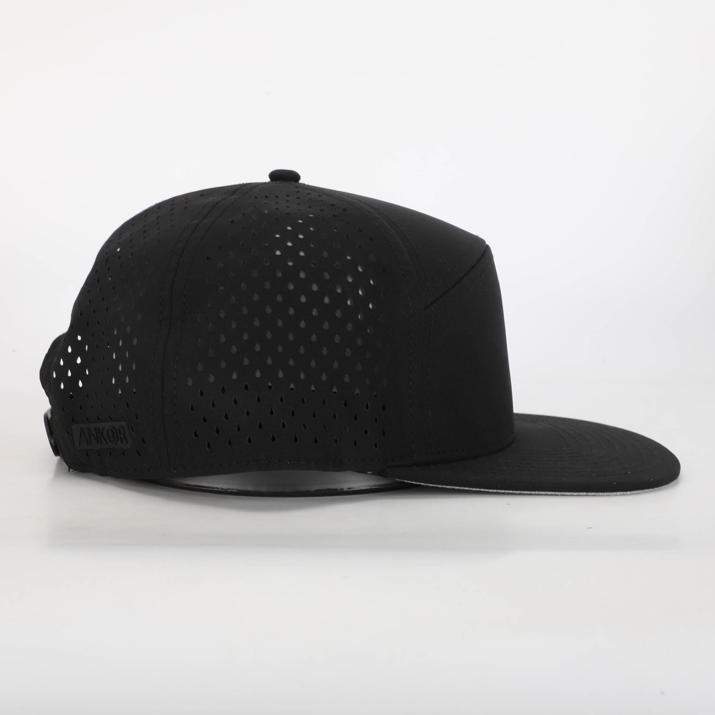 ANKOR Carrier 6 Panel Flat-Bill Baseball Hat Black