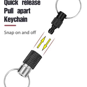 Oythiem Quick Release Keychain Keyring for Men, Women - Detachable Keychain Key Ring Quick Release for Easy Access to Your Keys, Pull Apart Key Chain Double Key Ring for Bag, Belt (2 Packs)