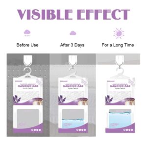 CANAGER Hanging Moisture Absorber, Lavender Vanilla Moistureproof Hanging Bag, Dehumidifier Bag (8 packs) Hanging Closet Dehumidifier Bags, Moisture Absorb 12.5 oz.