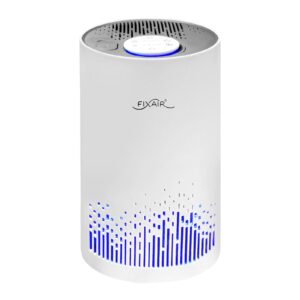 fixair portable air purifier for home h13 true hepa, air cleaner for smoke, for large room, office, bedroom, pets, odors, pollen, dander, dorm room, with essential oil diffuser and sleep mode.