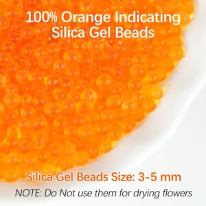 LotFancy 2.3 LBS Silica Gel Beads, Orange to Green Indicating Desiccant, Rechargeable Silica Beads for Electronic Drying, Cabinet Storage