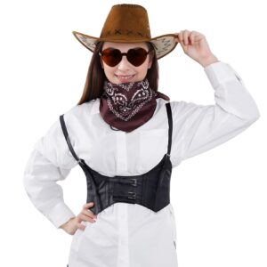 choyaxo Western Cowboy Costume Set Including Cowgirl Hat Heart Shaped Sunglasses and Bandana for Halloween，