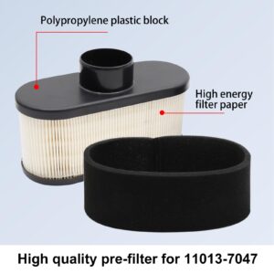 Anxingo 11013-7047 Air Filter Replacement For Kawasaki FR651V FR730V FS481V FS541V FS600V FS651V FS691V FS730V 4-Cycle Engine, Fr730V Tune Up Kit 49065-7002 Oil Filter MIU12554 Air Filter