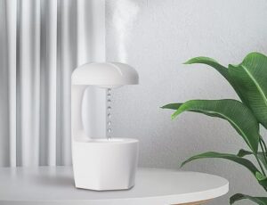 rooxchowla humidifiers for bedroom, anti gravity humidifier, water drop humidifier with night light,rain cloud humidifierhigh-capacity silent humidifier for bedroom/baby nursery/bathroom/living room.