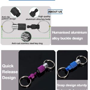 Oythiem Quick Release Keychain Keyring for Men, Women - Detachable Keychain Key Ring Quick Release for Easy Access to Your Keys, Pull Apart Key Chain Double Key Ring for Bag, Belt (2 Packs)