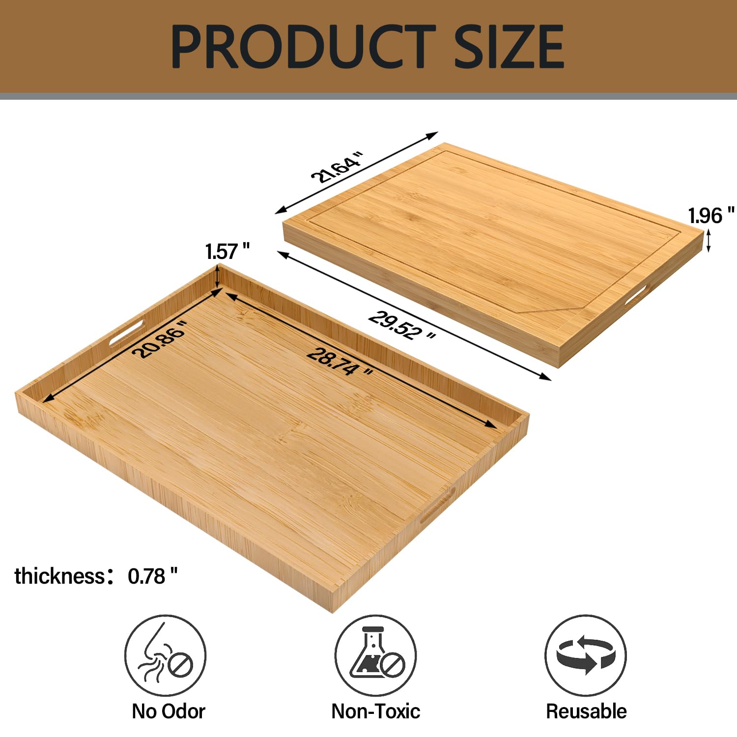 YUHFERA Stove Cover Board for Gas Stovetop - Noodle Board Electric Stove Cover for RV Stove Top, Extra Countertop Space for Kitchen Stovetop (Bamboo)