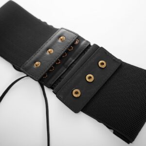 Black Lace-up Corset Elastic Retro Cinch Belt Waist Belts for Women Plus Size Black 2XL