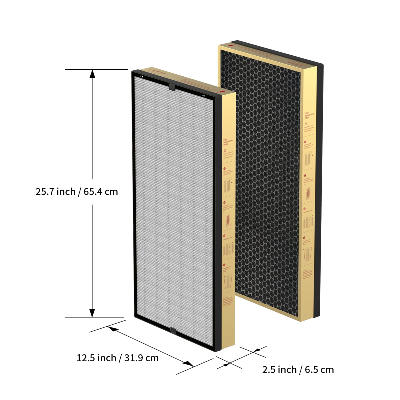 Jafända Air Purifier Smoke Filter Replacement for JF1500, True HEPA Filter, 10.14 lb Activated Carbon, Remove Smoke