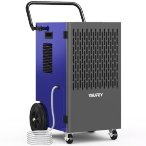 yaufey 155 pints commercial dehumidifier with pump, for basement up to 8000 sq. ft, large capacity industrial dehumidifier for large room with intelligent humidity control