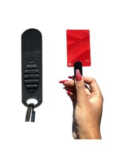 nailsafe: card grabber card clip for long nails, acrylic debit bank card grabber, functions as a nail, keyring opener, can opener