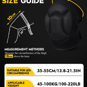 DGSHIRLDJO Knee Pads for Gardening, Cleaning, Construction Work, Flooring, Men/Women Knee Pads with Thick EVA Foam, Anti Slip Collision Avoidance Gardening Kneeling Pad （1 Pair, Black）