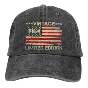 60th birthday gifts for men women hats vintage 1964 shirt hat black baseball cap