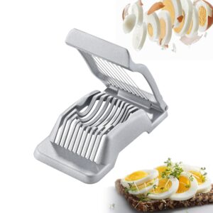 egg slicer for hard boiled eggs, lccowot heavy duty strawberry slicer cutter, stainless steel wire cup slicer with aluminium body, perfect for eggs, fruit, spam, mushroom and more