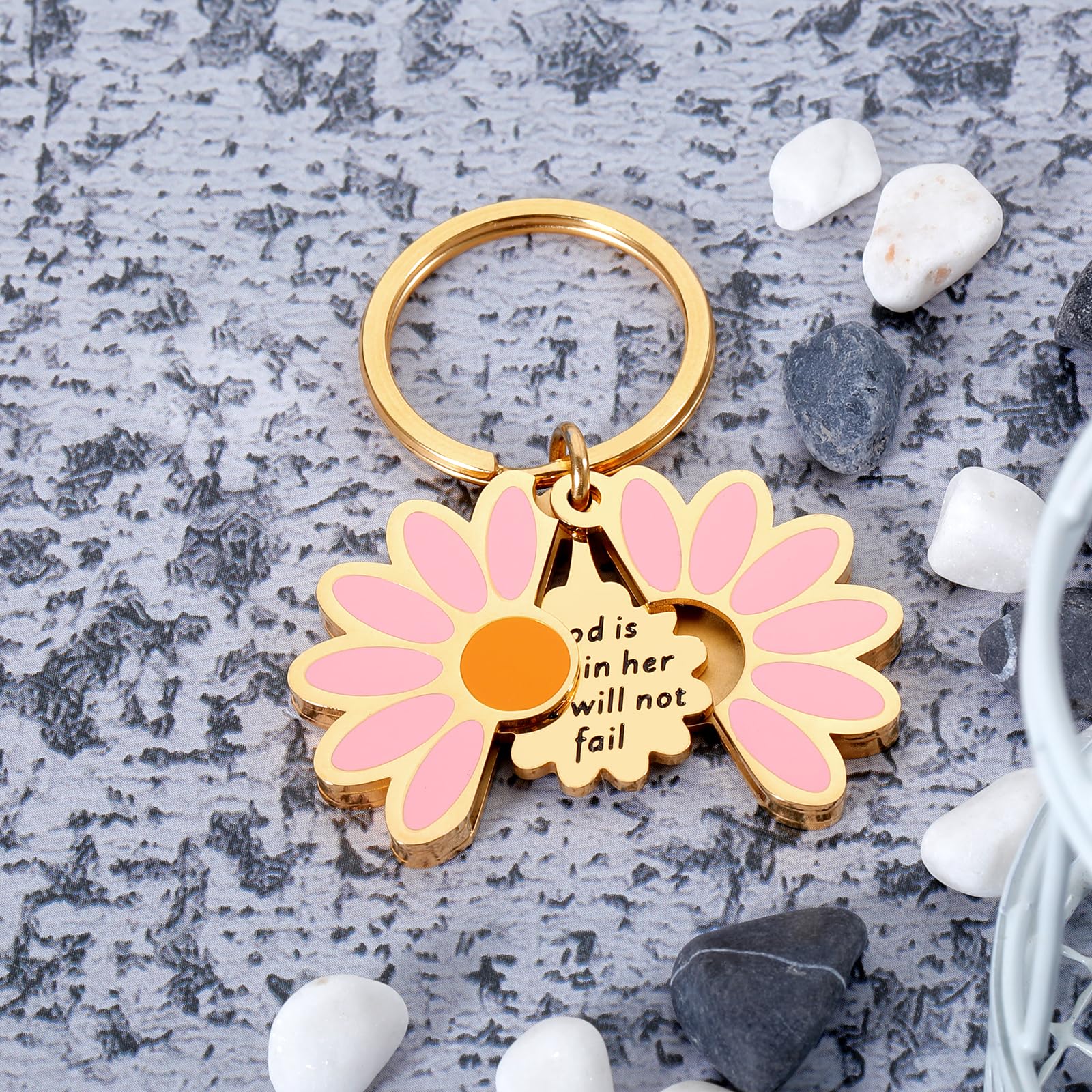 Religious Baptism Easter Keychain GraduationGifts for Women Her Christian Confirmation Gift for Daughter Teen Girls Bible Verse Catholic Church Gifts for Female Friends Mom Sister Birthday Christmas