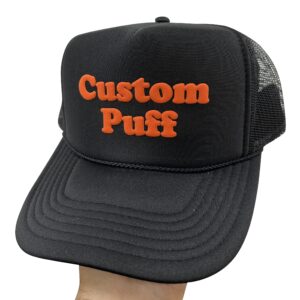 custom text puff print trucker hat add your text hat personalized trucker hat