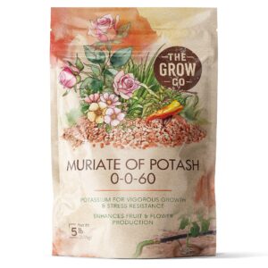 muriate of potash 0-0-60 fertilizer, high potassium fertilizer for plants, ideal plant food & potash fertilizer for plants - boosts growth of turf, shrubs, trees, flowers, fruits & vegetables, 5 lb