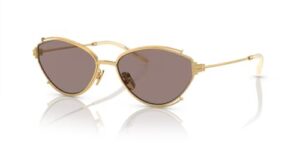 tory burch ty6103 32787n 55mm shiny gold/light purple brown sunglasses for women + bundle with designer iwear complimentary eyewear kit