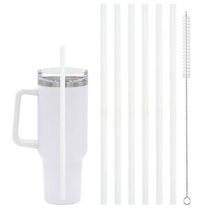 cxll 6 pcs replacement straw for stanley adventure quencher 40 oz 30 oz cup tumbler,straws with cleaning brush for stanley accessories