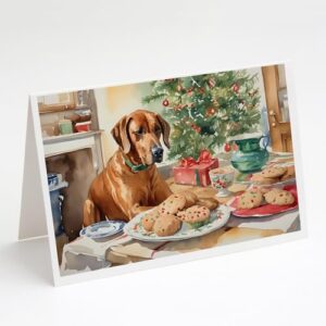 caroline's treasures dac3875gca7p rhodesian ridgeback christmas cookies greeting cards pack of 8 blank cards with envelopes whimsical a7 size 5x7 blank note cards