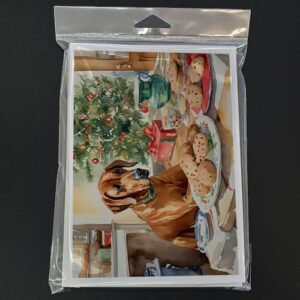 Caroline's Treasures DAC3875GCA7P Rhodesian Ridgeback Christmas Cookies Greeting Cards Pack of 8 Blank Cards with Envelopes Whimsical A7 Size 5x7 Blank Note Cards