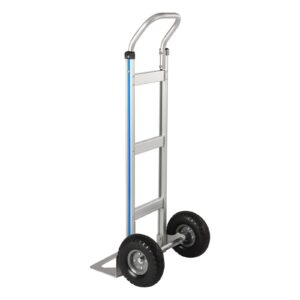 Heavy Duty Dolly with 2 Wheels Large Capacity Aluminum Alloy Hand Truck Cart with Rubber Wheels Silver Stair Climbing Cart (440lb)